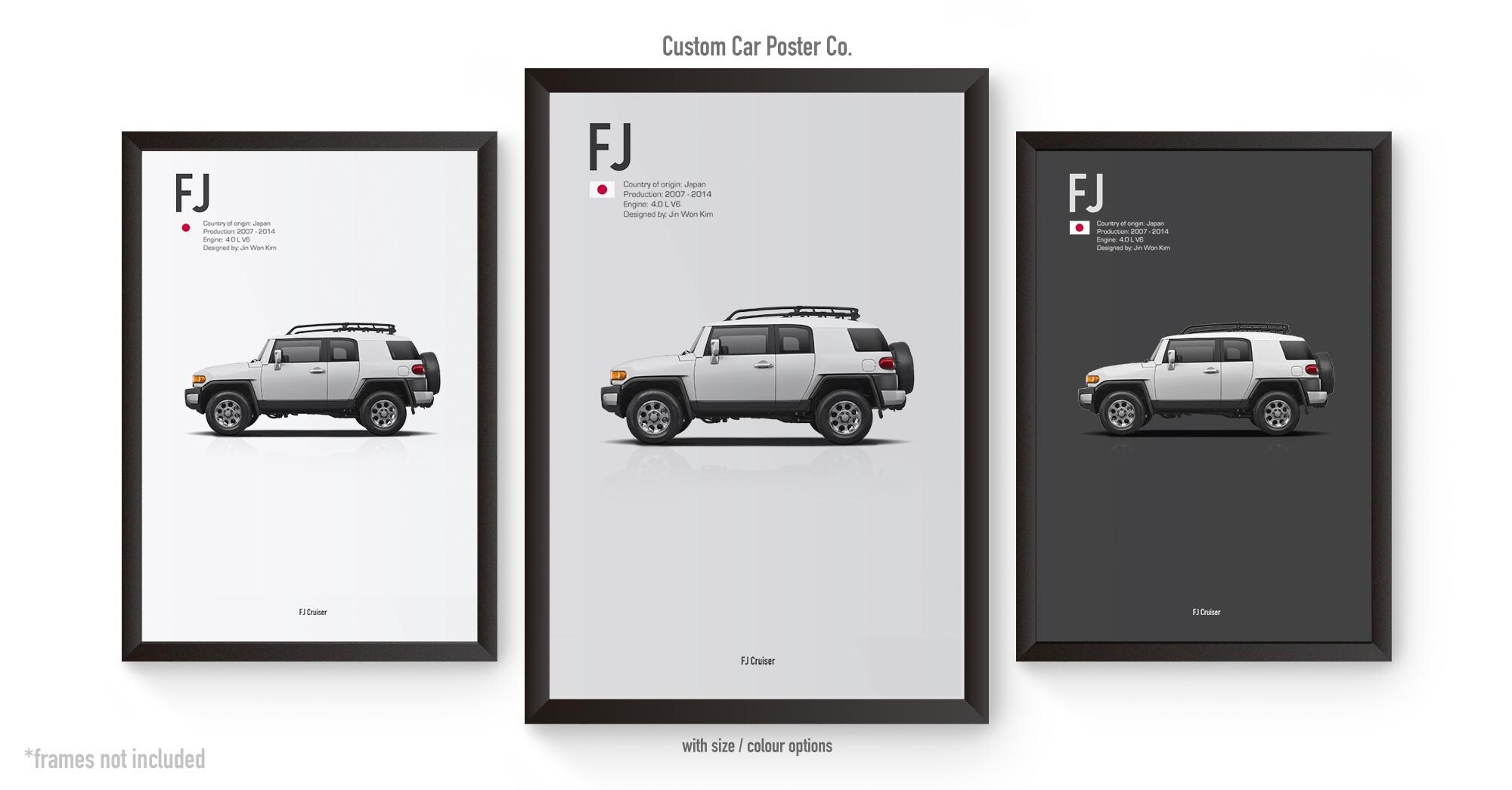 Toyota FJ Cruiser Poster - Multi-colour Wall Art - Automotive Car ...