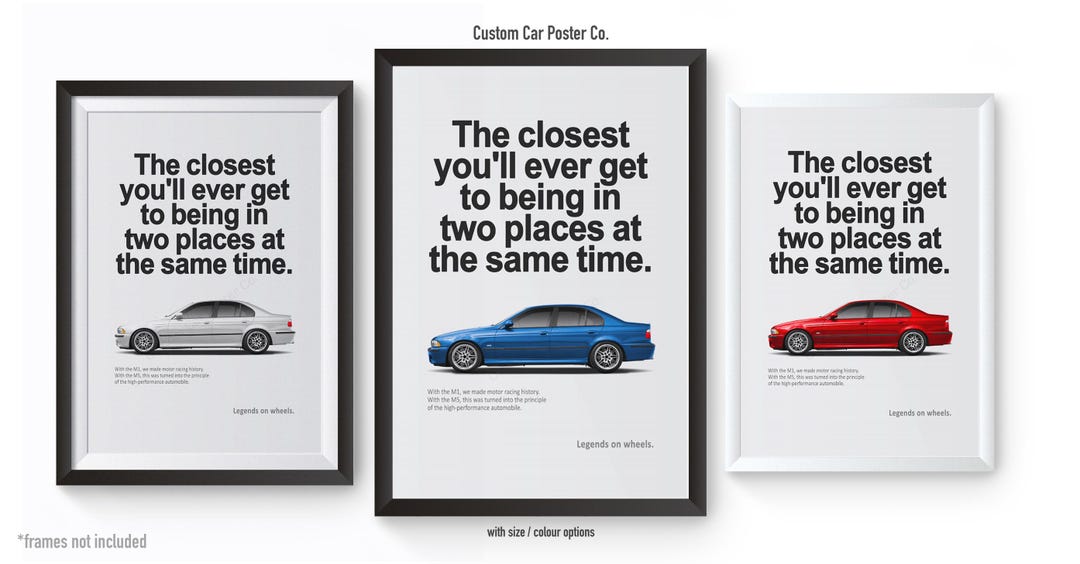 BMW M5 (E39) Print Ad Poster - Two Places - Wall Decor Car Poster ...