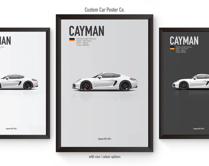 Custom Set of Two 11x14 Porsche Wall Art ( 981 Cayman GTS / 991.1 C2S ...