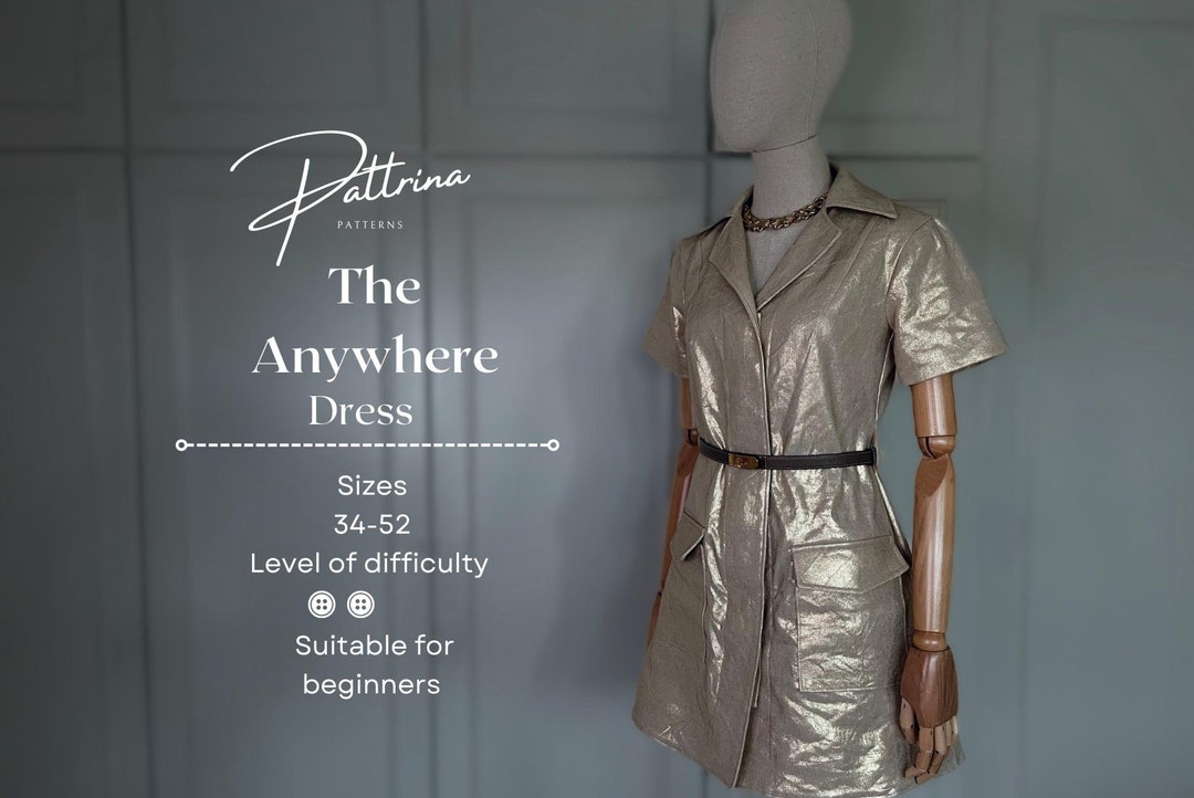 Anywhere Dress Pdf Sewing Pattern With Tutorial Size 34-52 - Etsy