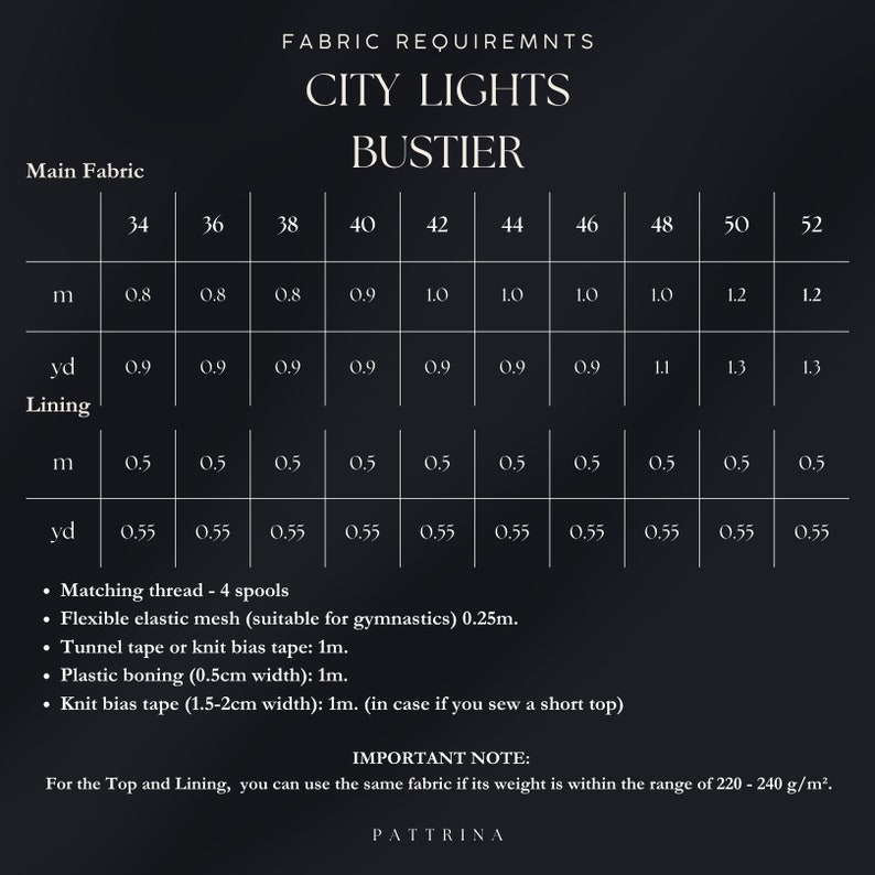 The City Lights Bustier Pdf Sewing Pattern With Tutorial Size 34-52 - Etsy