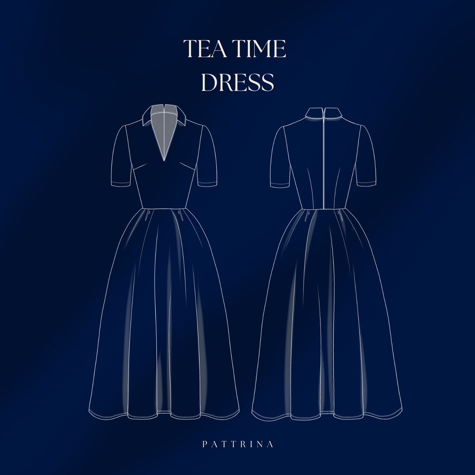 The Tea Time Dress Pdf Sewing Pattern With Tutorial Size 34-52 - Etsy