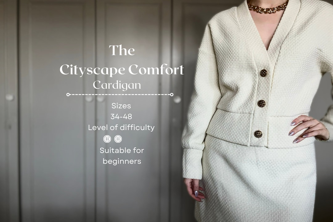 The Cityscape Cardigan Pdf Sewing Pattern With Tutorial Size 34-48 - Etsy