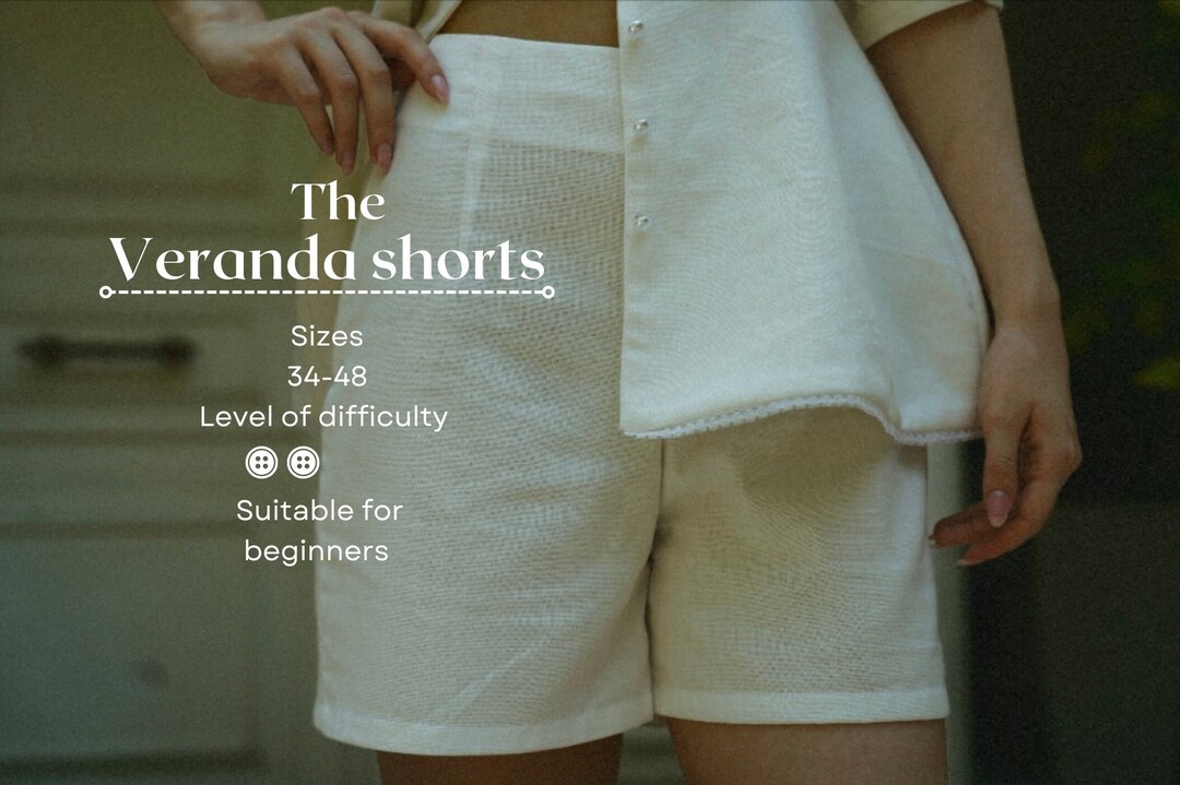 Veranda Shorts Pdf Sewing Pattern With Tutorial Size 34-48 - Etsy