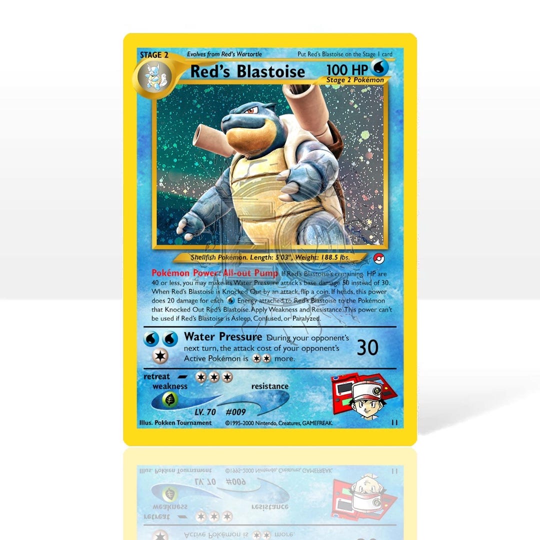 Reds Blastoise Pokémon GX Custom Card Proxy High Quality - Etsy