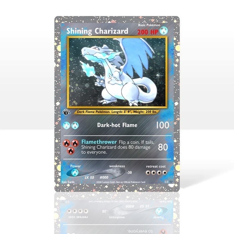 Pokemon Shining Charizard Pokémon Custom Card Proxy High Quality - Etsy