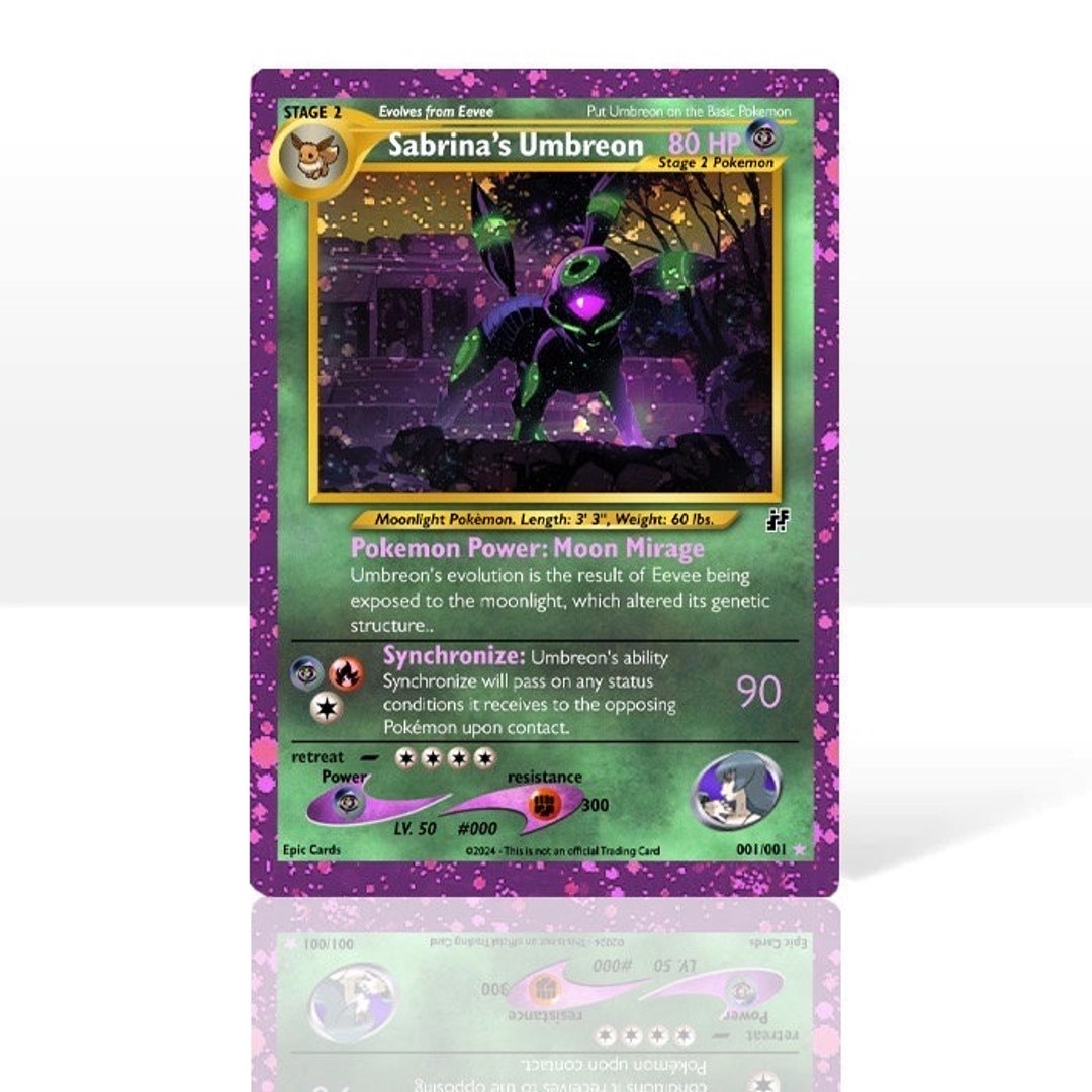 Pokemon Sabrinas Umbreon Pokémon Custom Card Proxy High Quality - Etsy