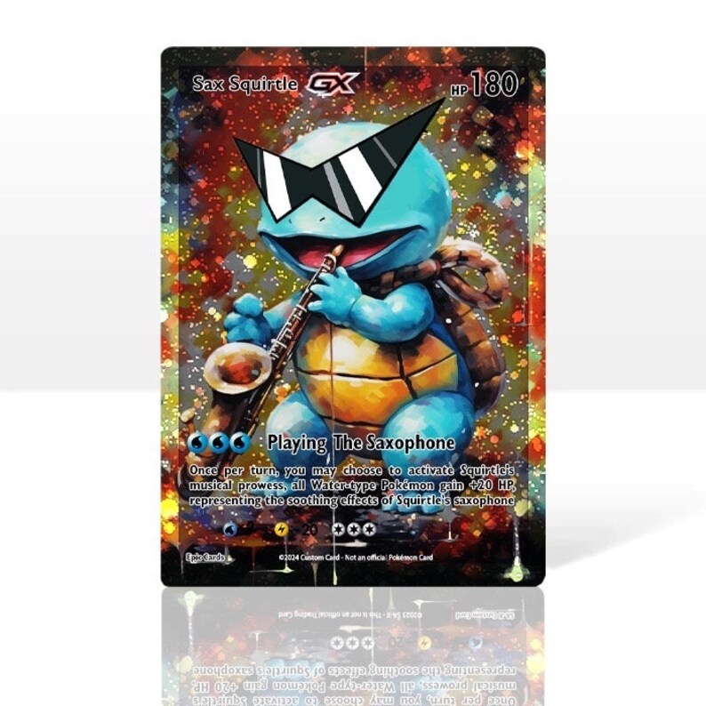 Pokemon Sax Squirtle Pokémon Custom Card Proxy High Quality - Etsy