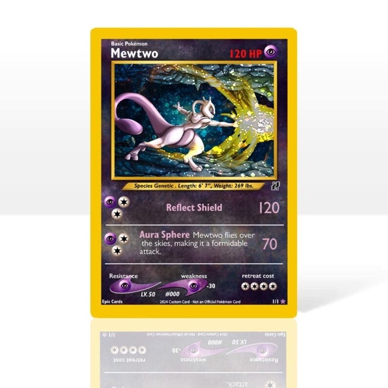 Pokemon Mewtwo Pokémon Custom Card Proxy High Quality - Etsy