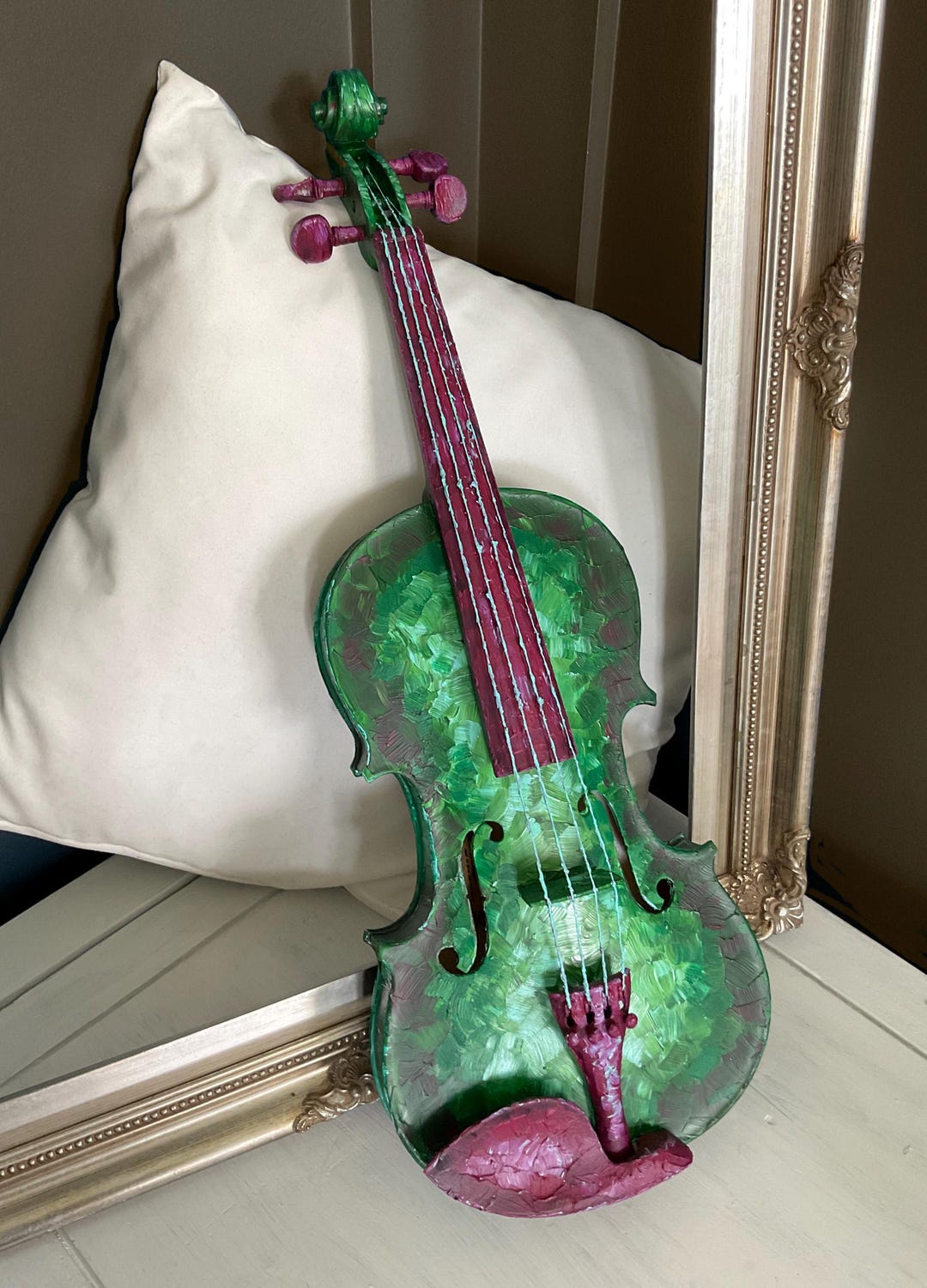 Hand Painted Violin Wall Hanging Violin Home Decor Violin Art Musical ...