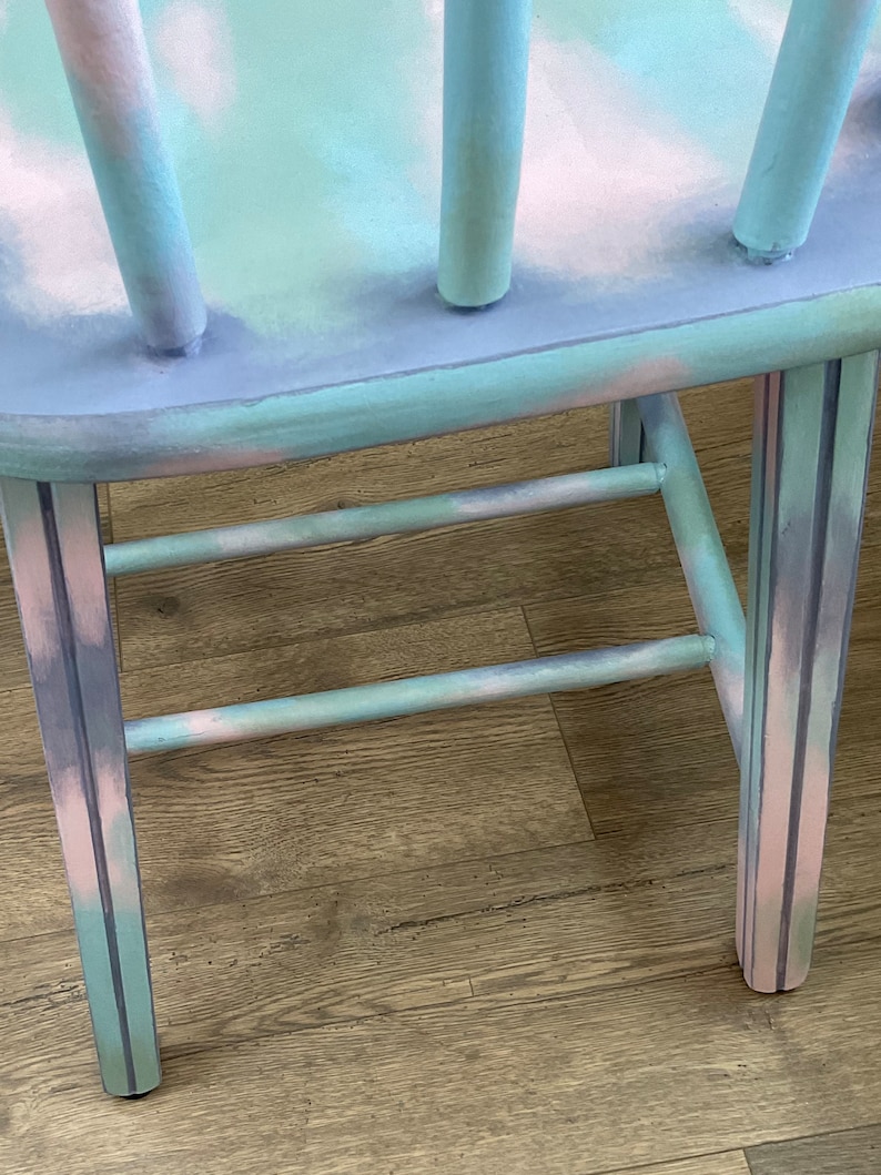 Hand Painted Small Chair Pastel Chair Accent Kitchen Chair Shabby Chic ...