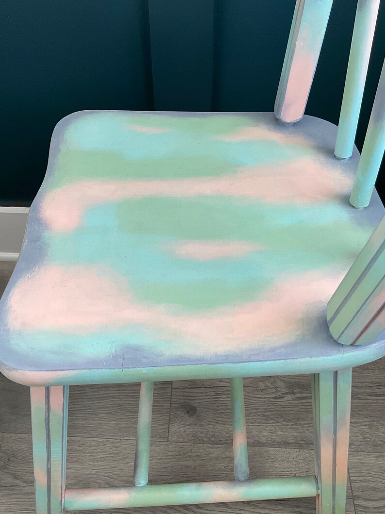 Hand Painted Small Chair Pastel Chair Accent Kitchen Chair Shabby Chic ...