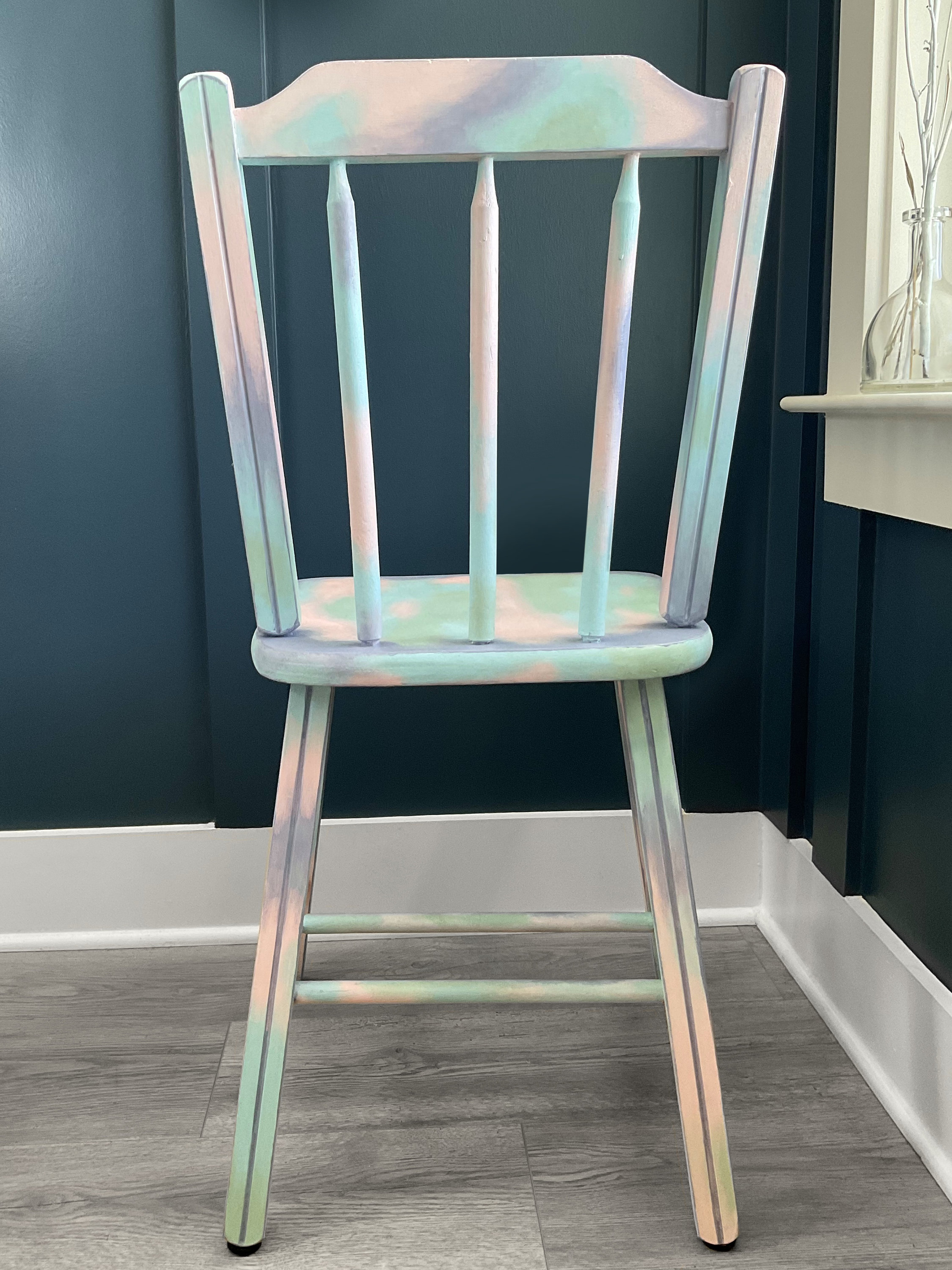Hand Painted Small Chair Pastel Chair Accent Kitchen Chair Shabby Chic ...