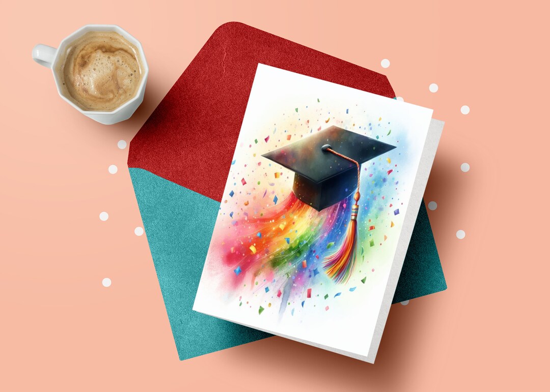Graduation Card - Rainbow Hair - Etsy UK