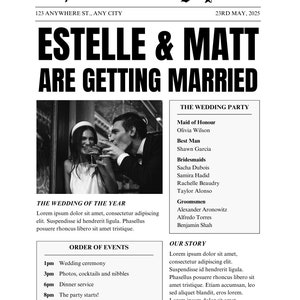 Wedding Newspaper - Etsy