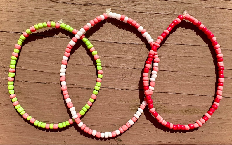 Unique Colorful Beaded Stretchy Ankle Bracelets - Etsy