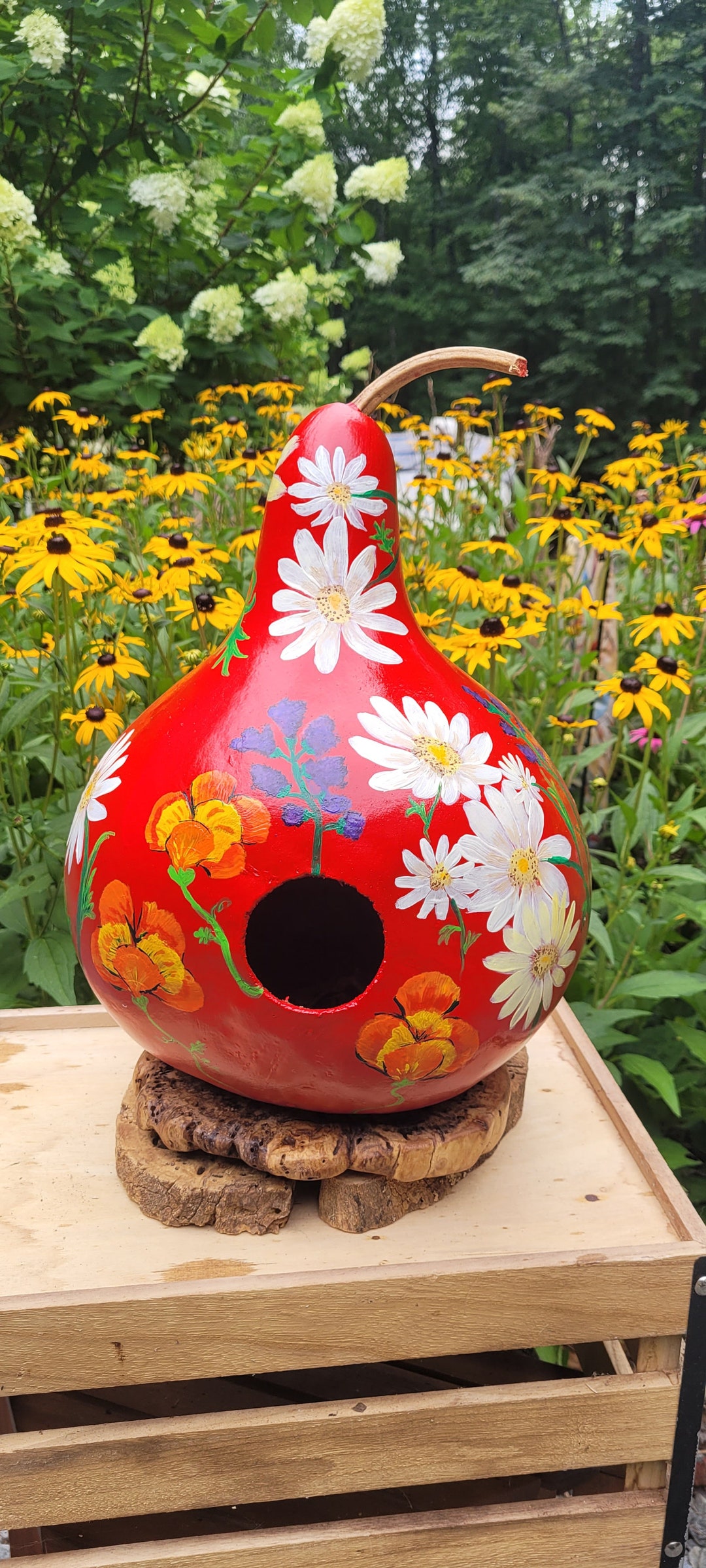Hand Painted Birdhouse Gourd - Etsy