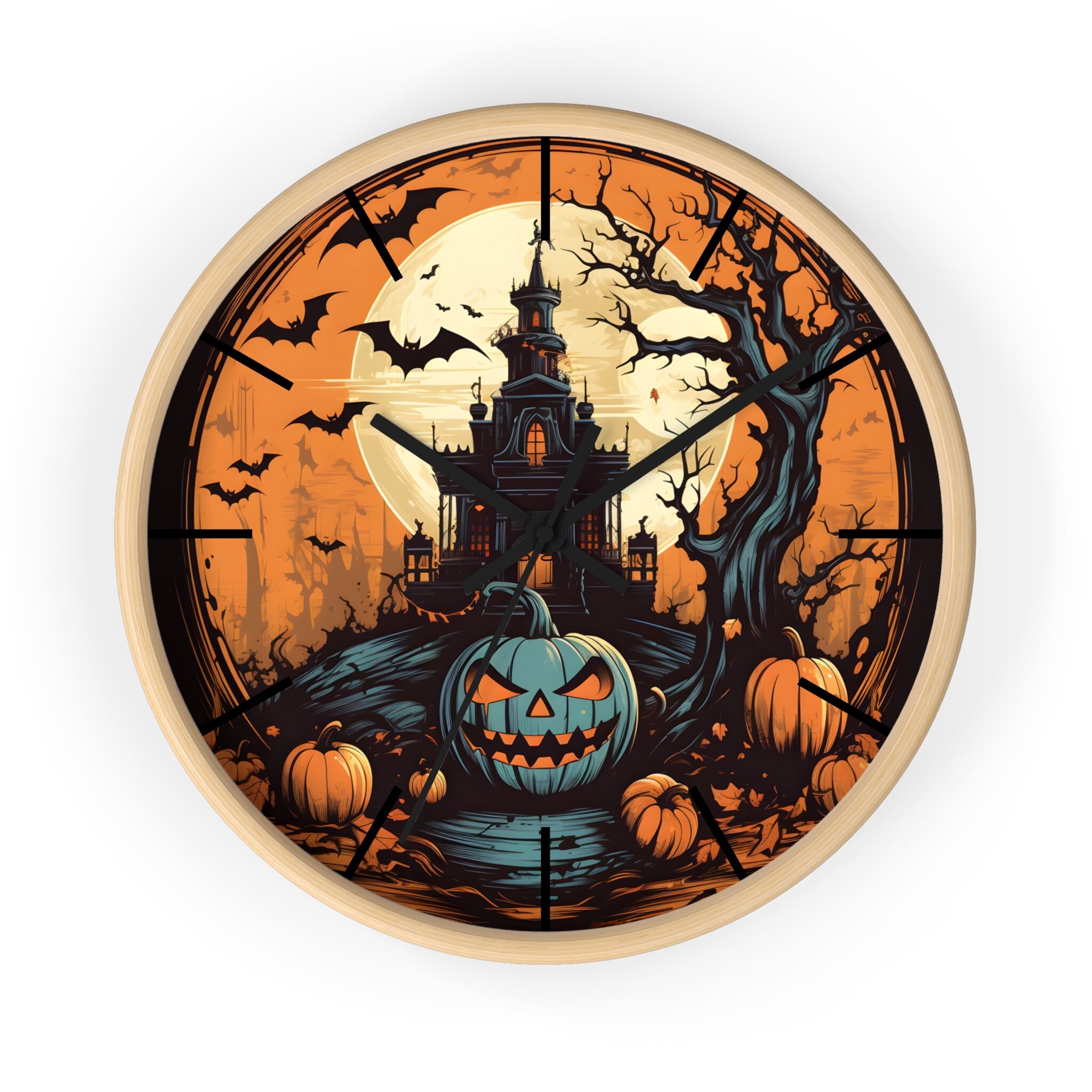 Halloween Ghost Wall Clock Halloween Wall Clocks Halloween Clock Fall ...