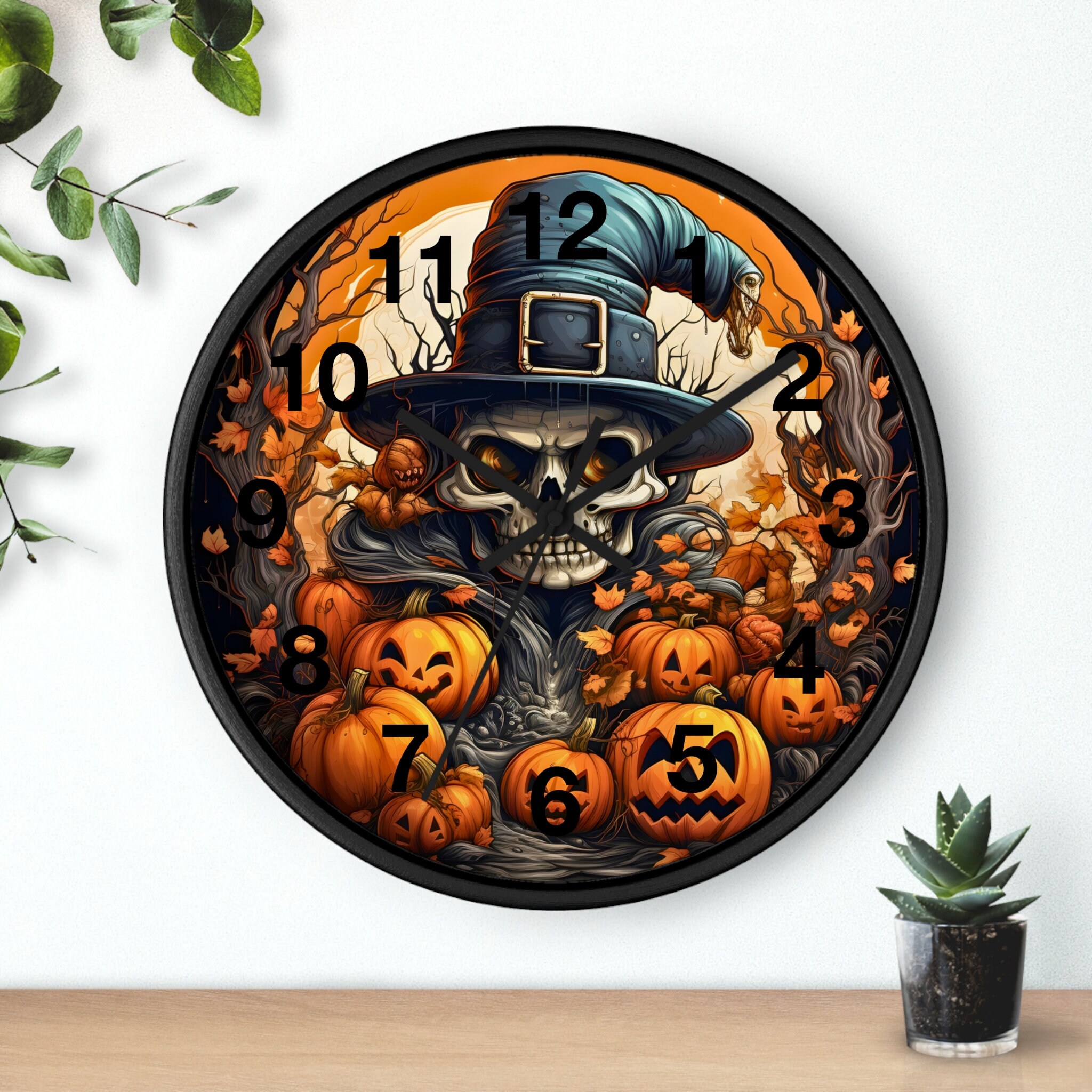 Halloween Ghost Wall Clock Halloween Wall Clocks Home Decor Halloween ...