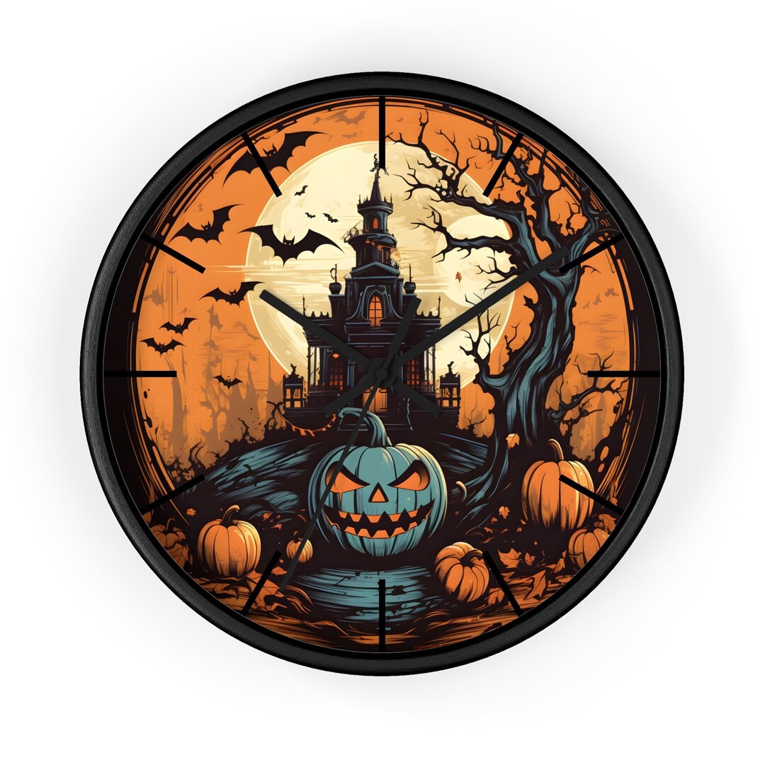 Halloween Ghost Wall Clock Halloween Wall Clocks Halloween Clock Fall ...