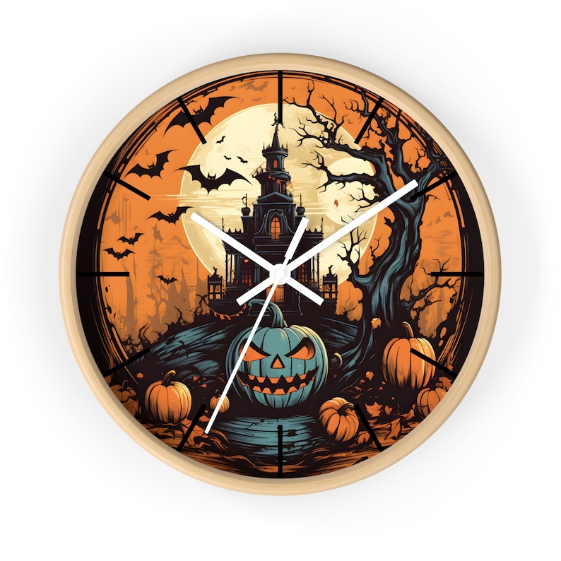 Halloween Ghost Wall Clock Halloween Wall Clocks Halloween Clock Fall ...