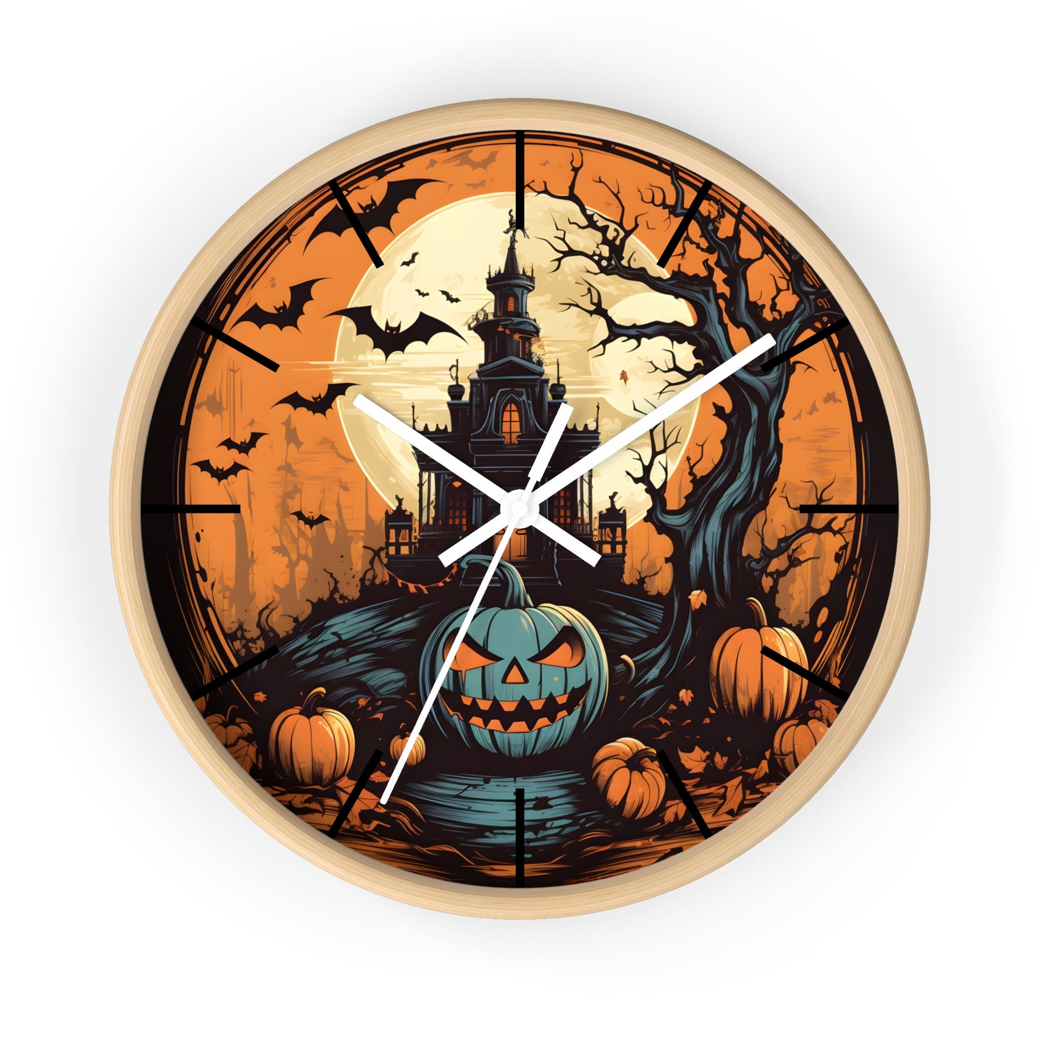 Halloween Ghost Wall Clock Halloween Wall Clocks Halloween Clock Fall ...