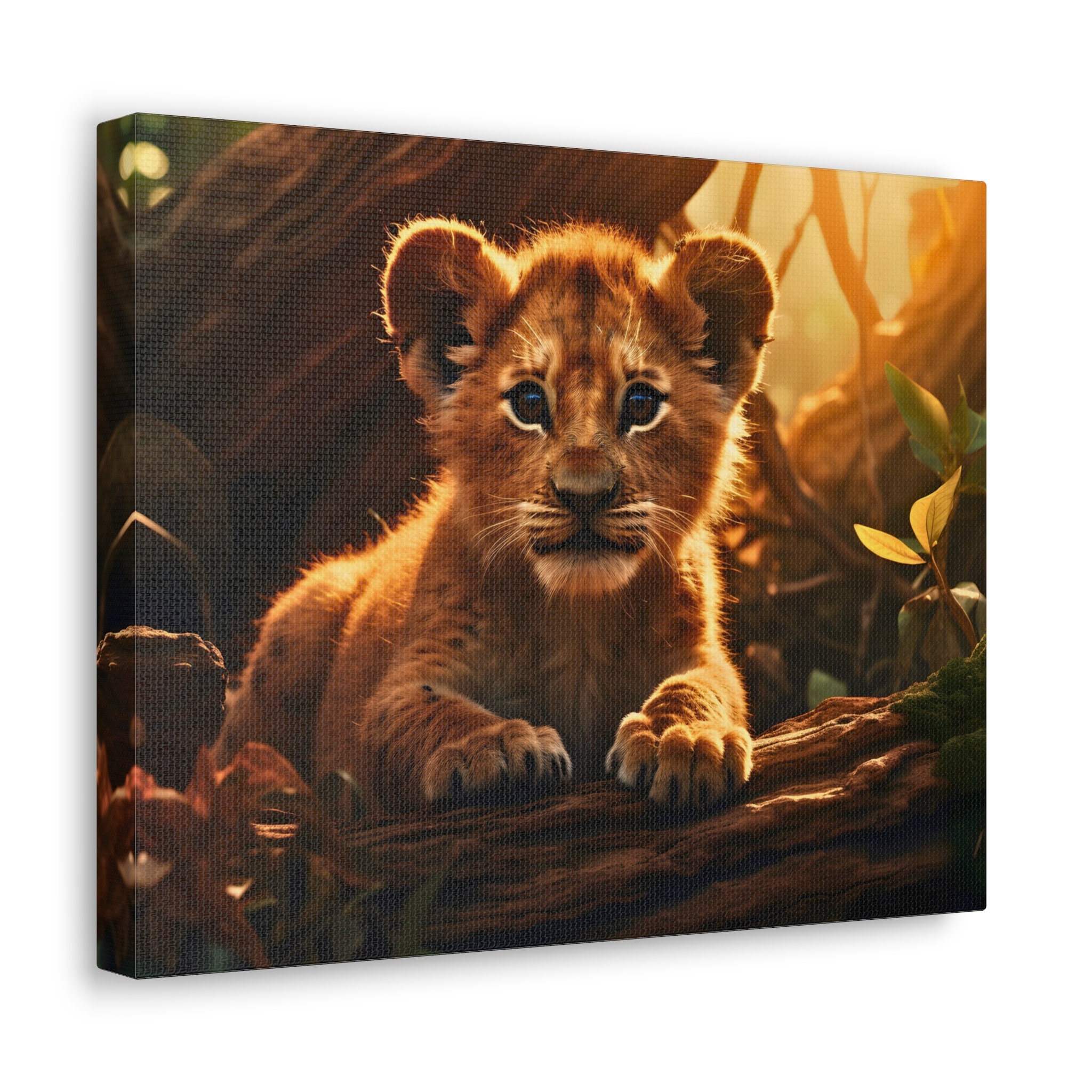 Baby Lion Cub Print Animal Nature Art Safari Nursery Canvas Gallery ...
