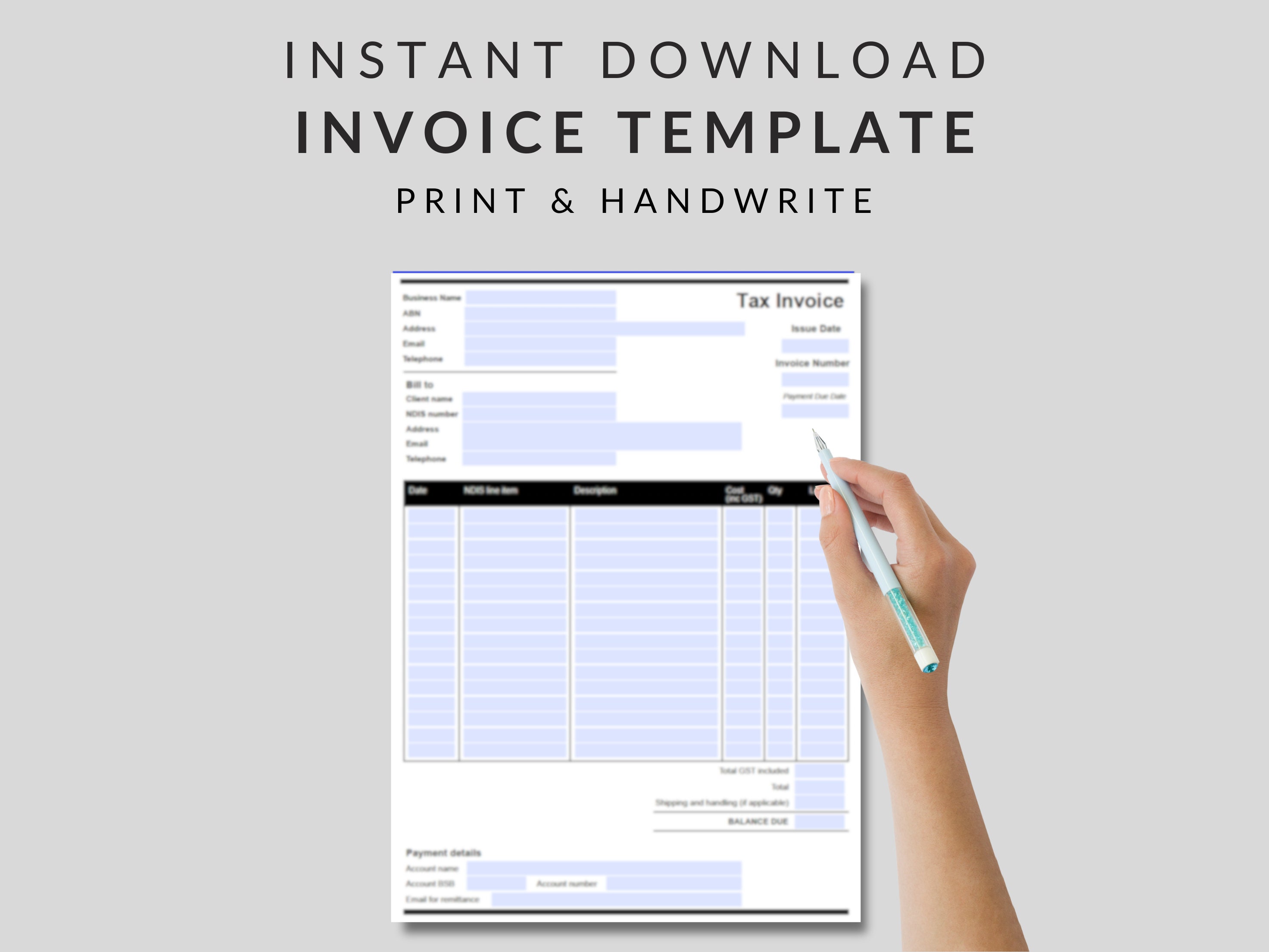 NDIS Provider Invoice Template PDF - Etsy Canada