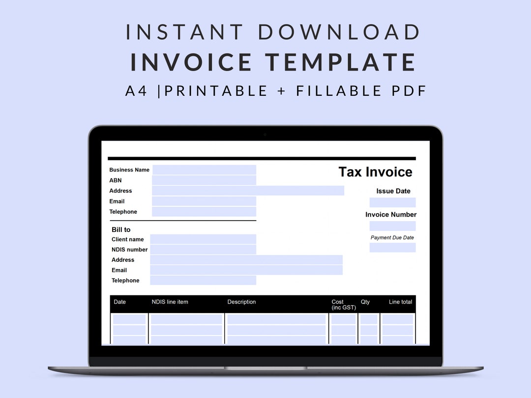 NDIS Provider Invoice Template PDF - Etsy Australia