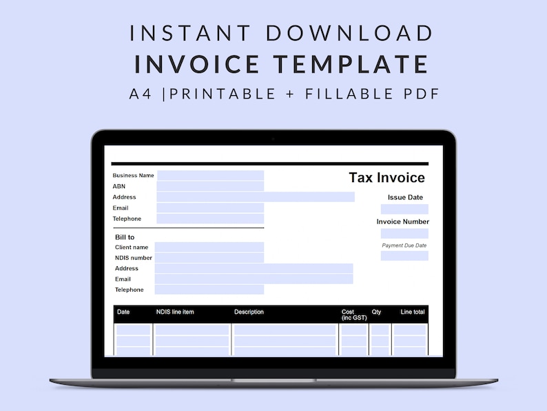 NDIS Provider Invoice Template PDF - Etsy Australia