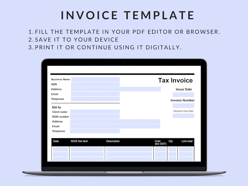 NDIS Provider Invoice Template PDF - Etsy Australia