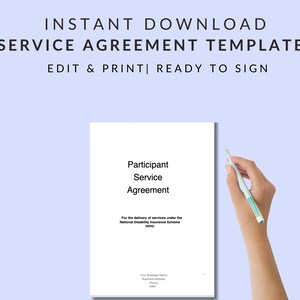 NDIS Service Agreement Template - Etsy