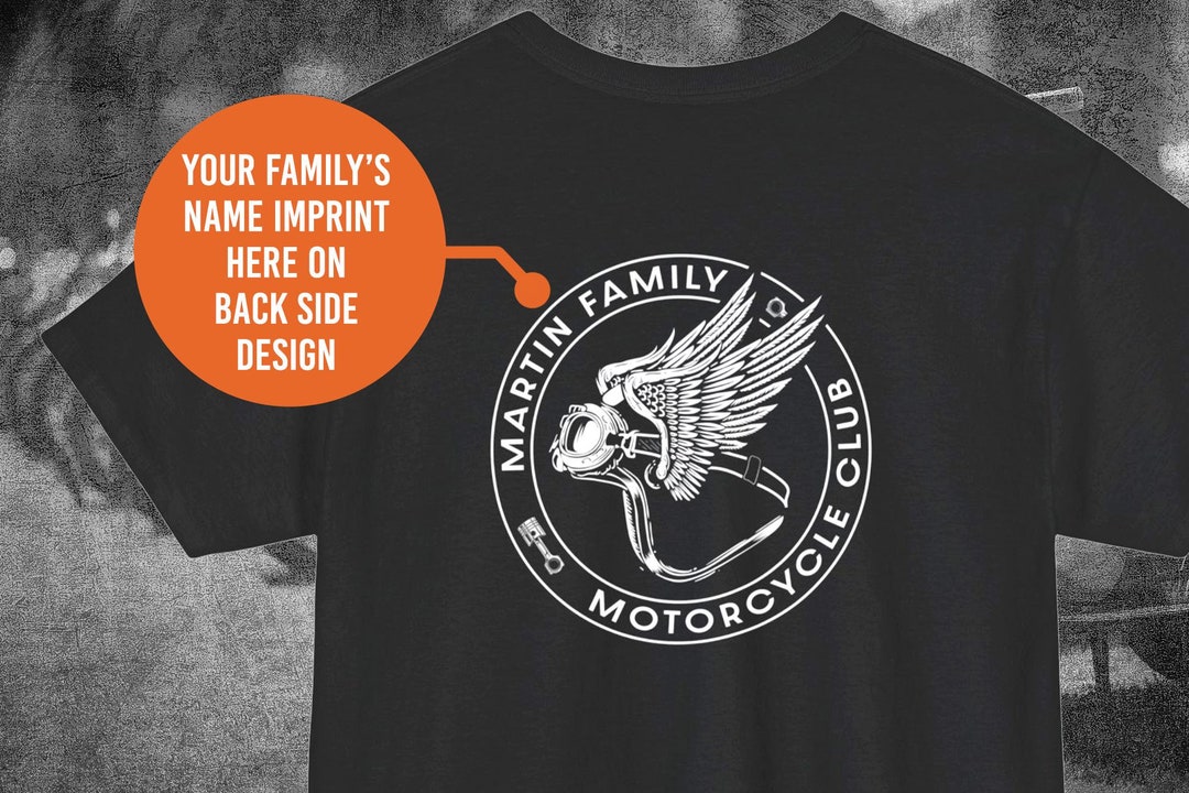 Personalized “family Motorcycle Club” 2-sided Tee Shirt or V Neck ...