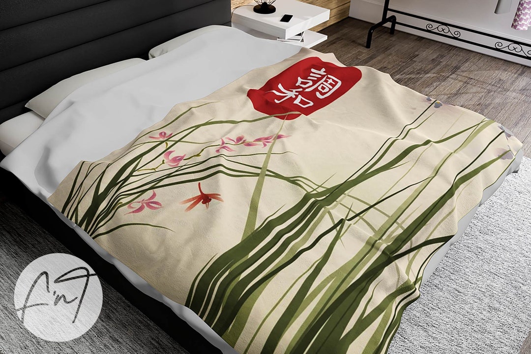 Bamboo Velveteen Plush Blanket: Zen Inspired Throw Blanket - Etsy