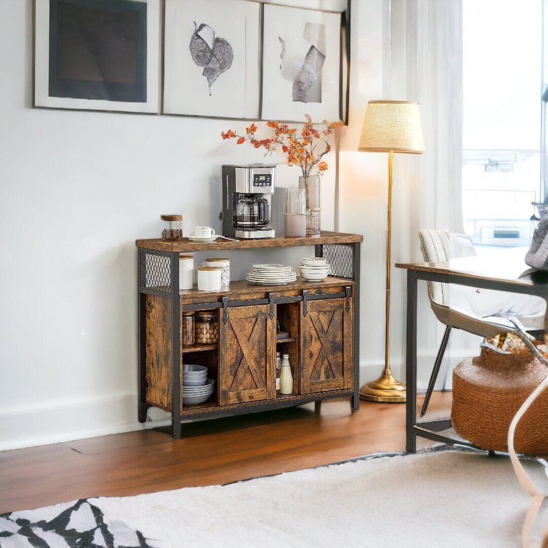 Rustic Farmhouse Kitchen Storage Cabinet Sideboard With - Etsy