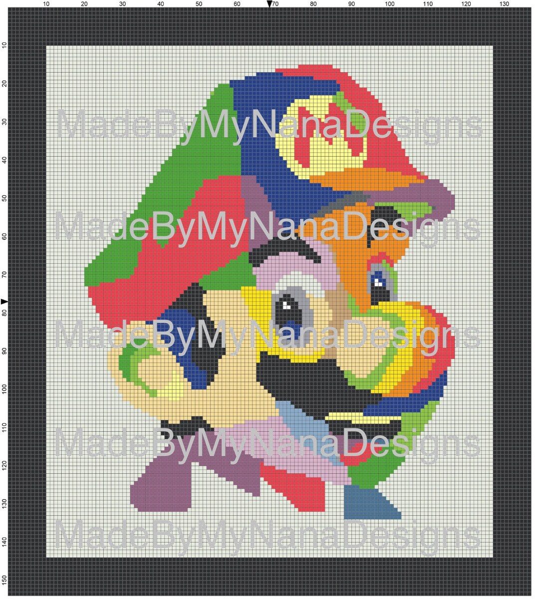 Mario Graph Pattern Crochet Knit Cross Stitch Chart - Etsy