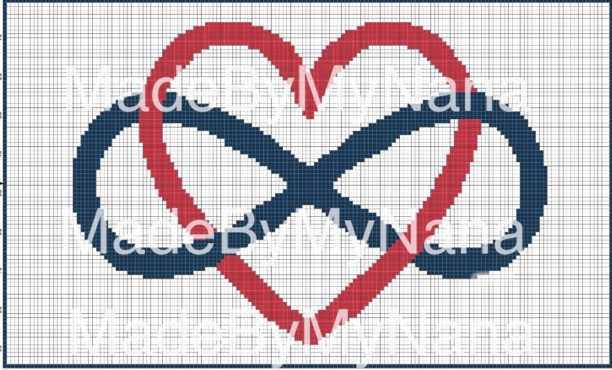 Infinity Heart Graph Pattern, Crochet, Knit, Cross Stitch - Etsy