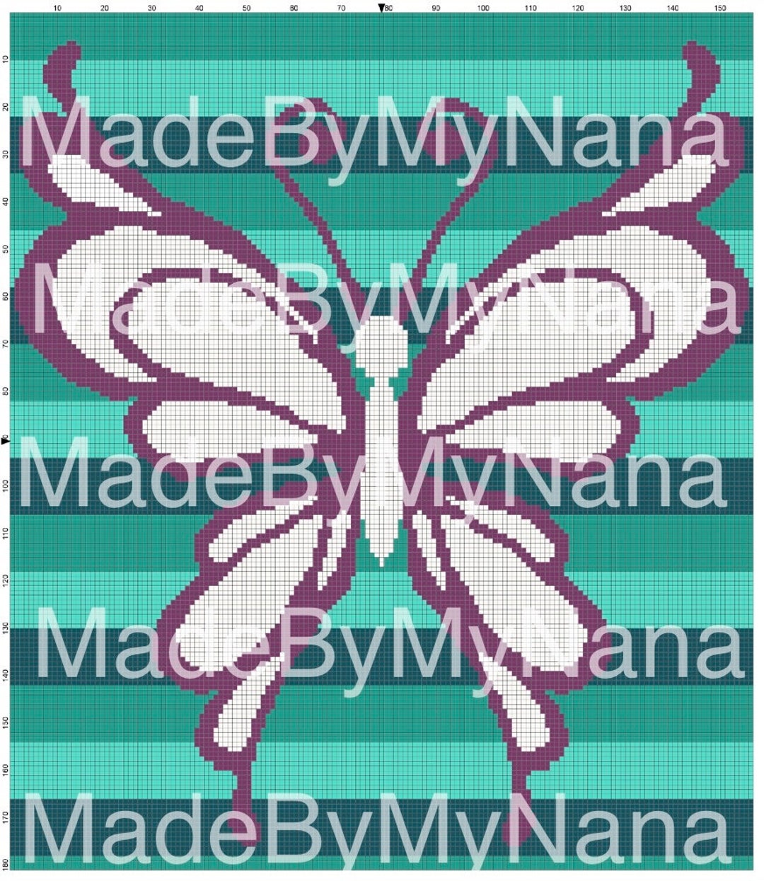Butterfly Graph Pattern Crochet Knit Cross Stitch - Etsy