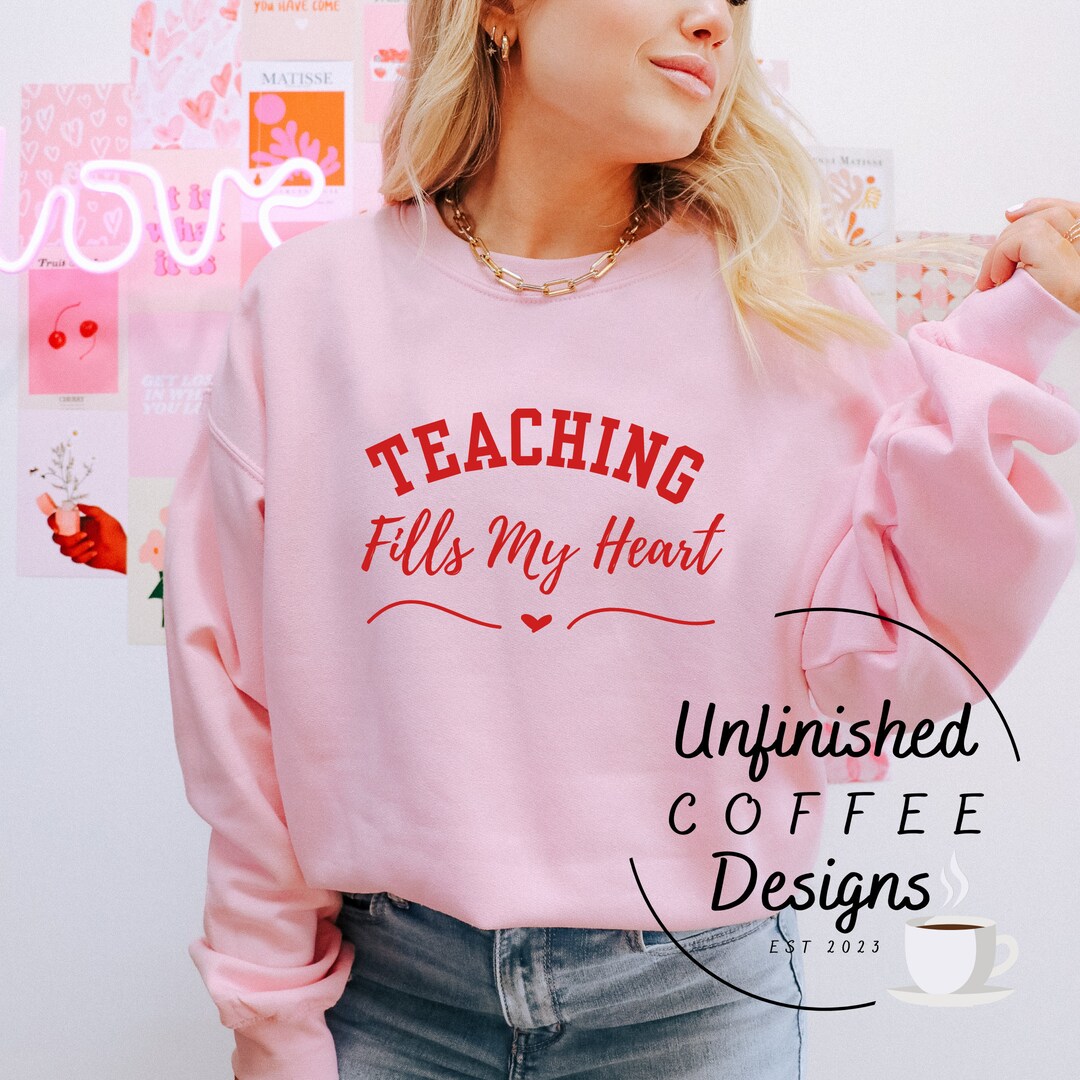Teaching Fills My Heart SVG PNG, Valentines Day Svg, Teacher Svg ...