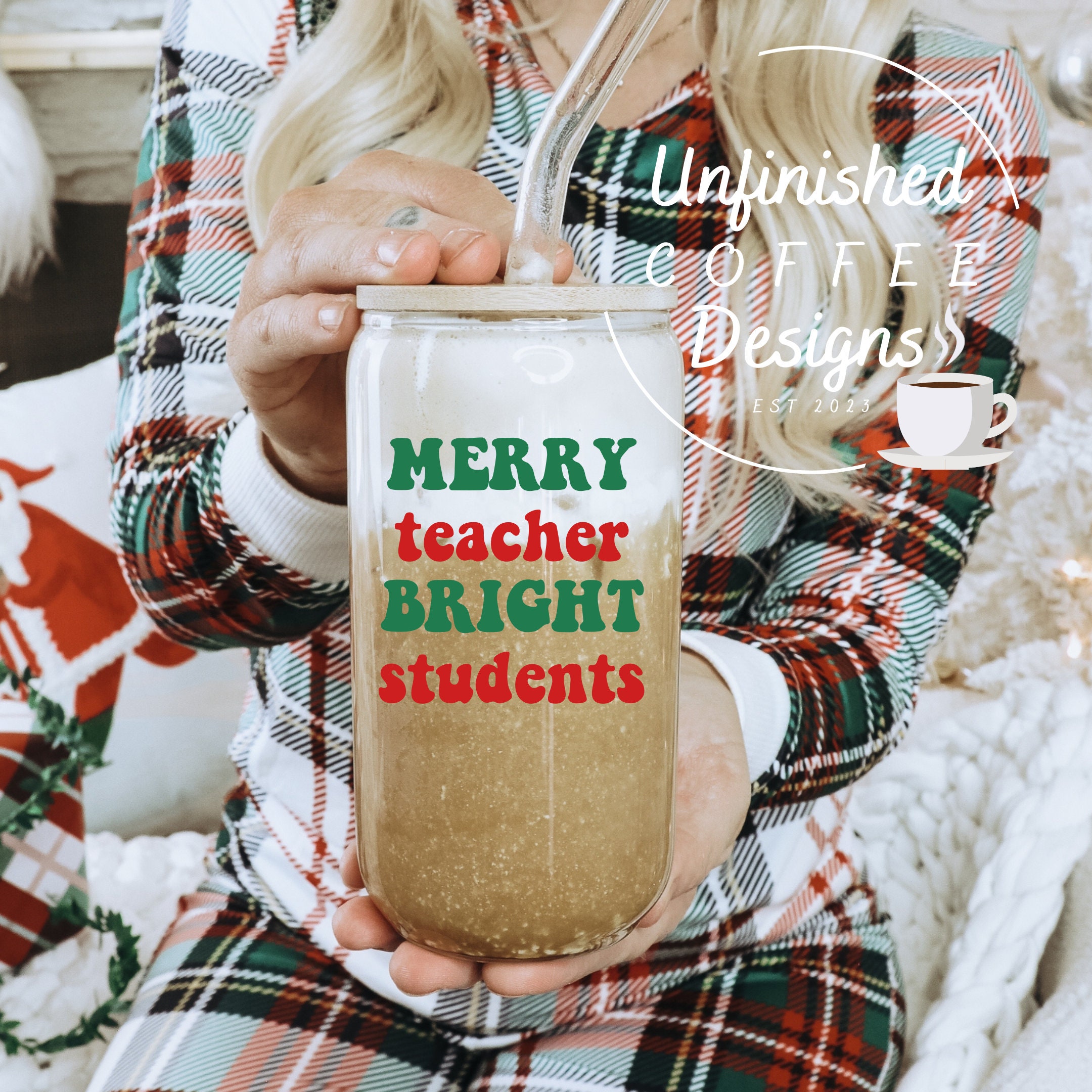 Merry Teacher Bright Students SVG | Christmas Teacher PNG (digital ...
