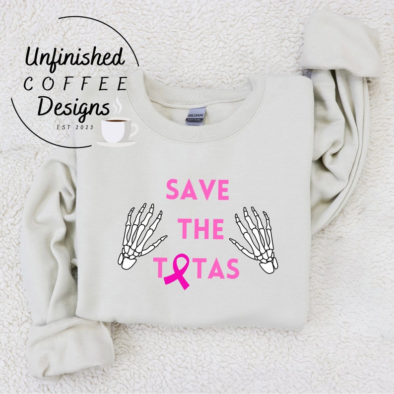 Save the Tatas Breast Cancer Awareness SVG PNG | Skeleton Hands ...