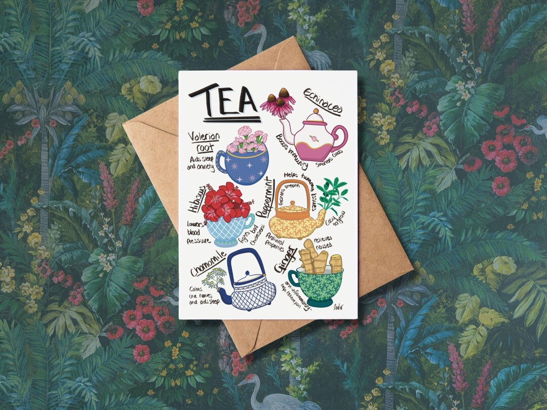 Herbal Tea Greeting Card | Types of Herbal Tea & Their Properties | Eco ...