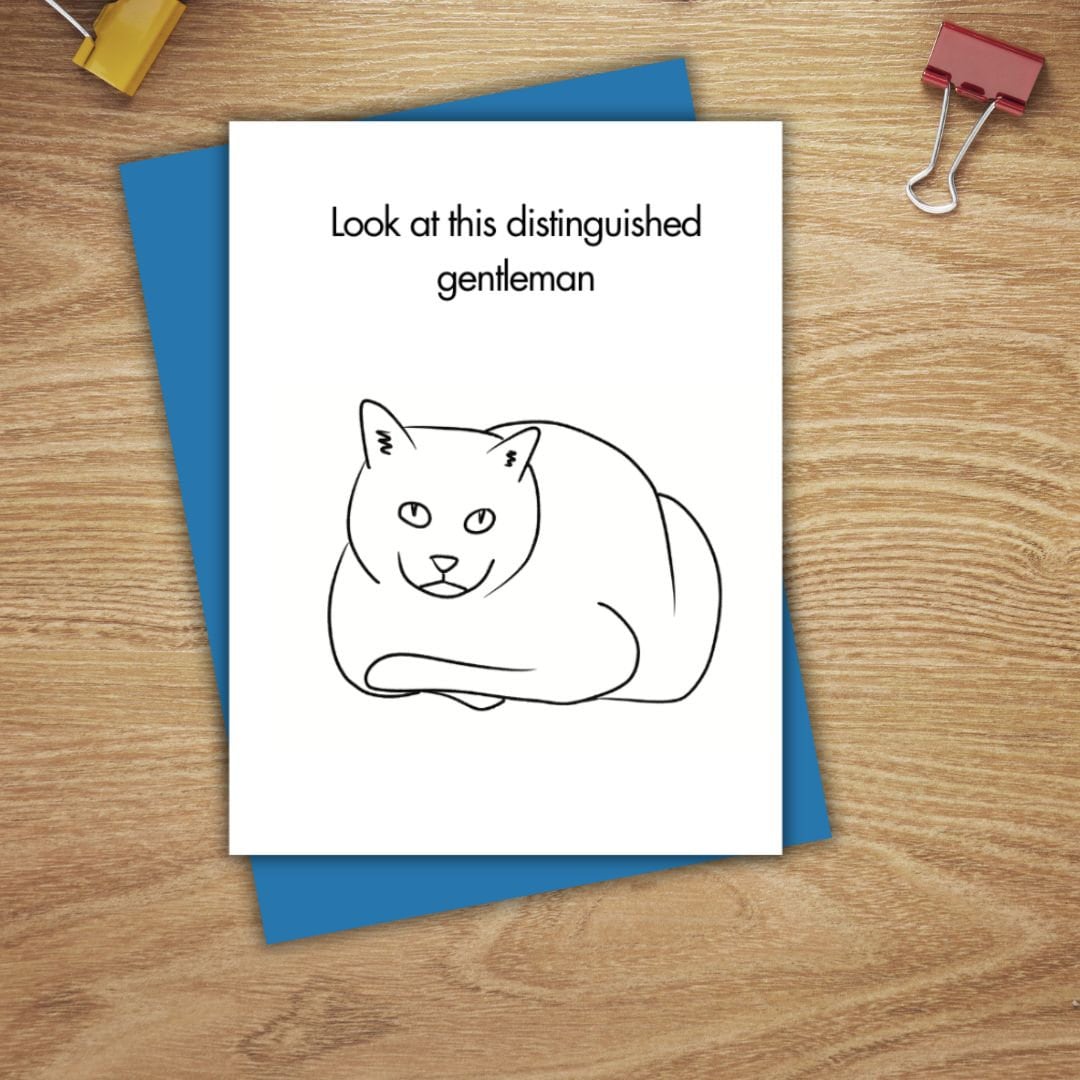 Look at This Distinguished Gentleman / Line Drawing Funny Blank ...