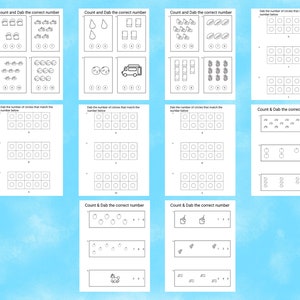 Count and Dab Worksheet Bundle - Etsy