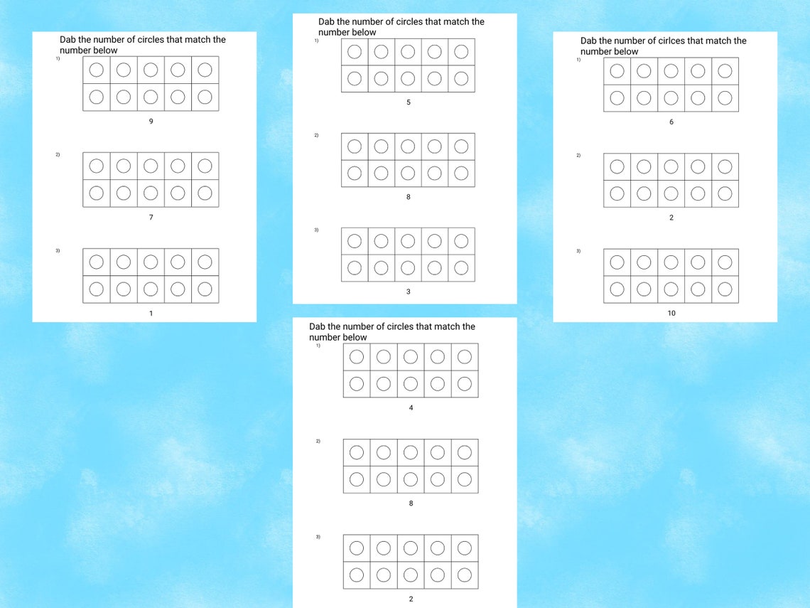 Count and Dab Worksheet Bundle - Etsy
