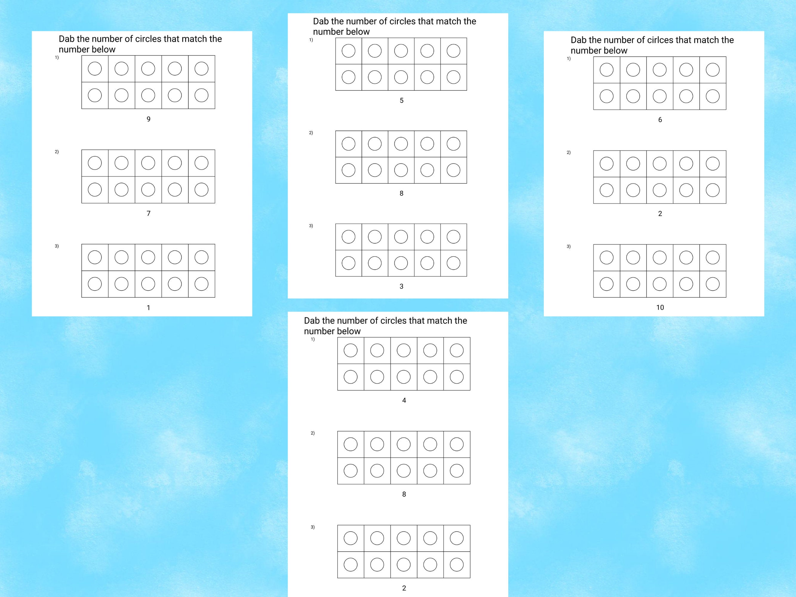 Count and Dab Worksheet Bundle - Etsy