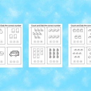 Count and Dab Worksheet Bundle - Etsy