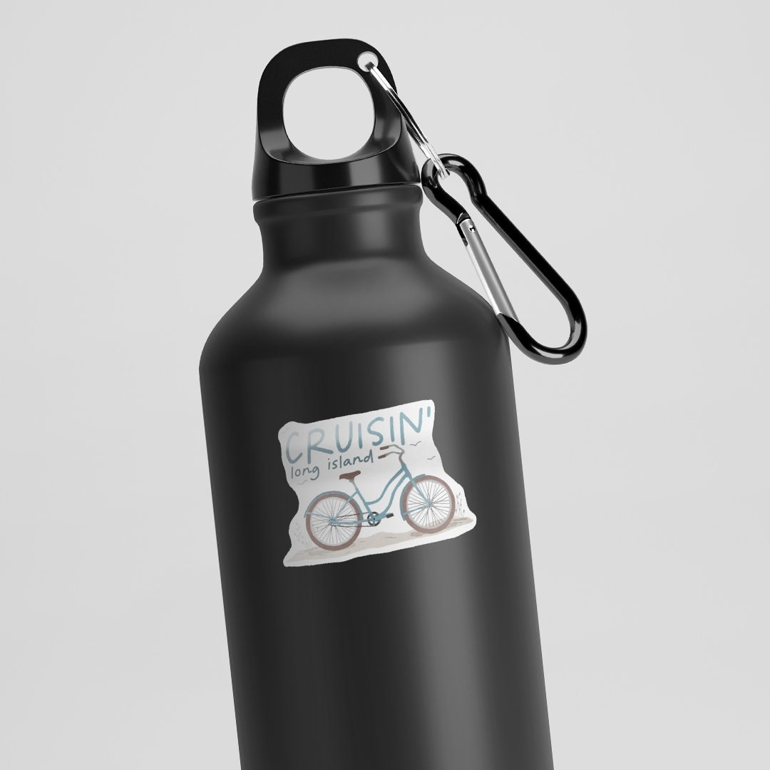 Long Island Bicycle Sticker, 3x3 Die Cut Sticker, Bicycle Cruiser, Long ...