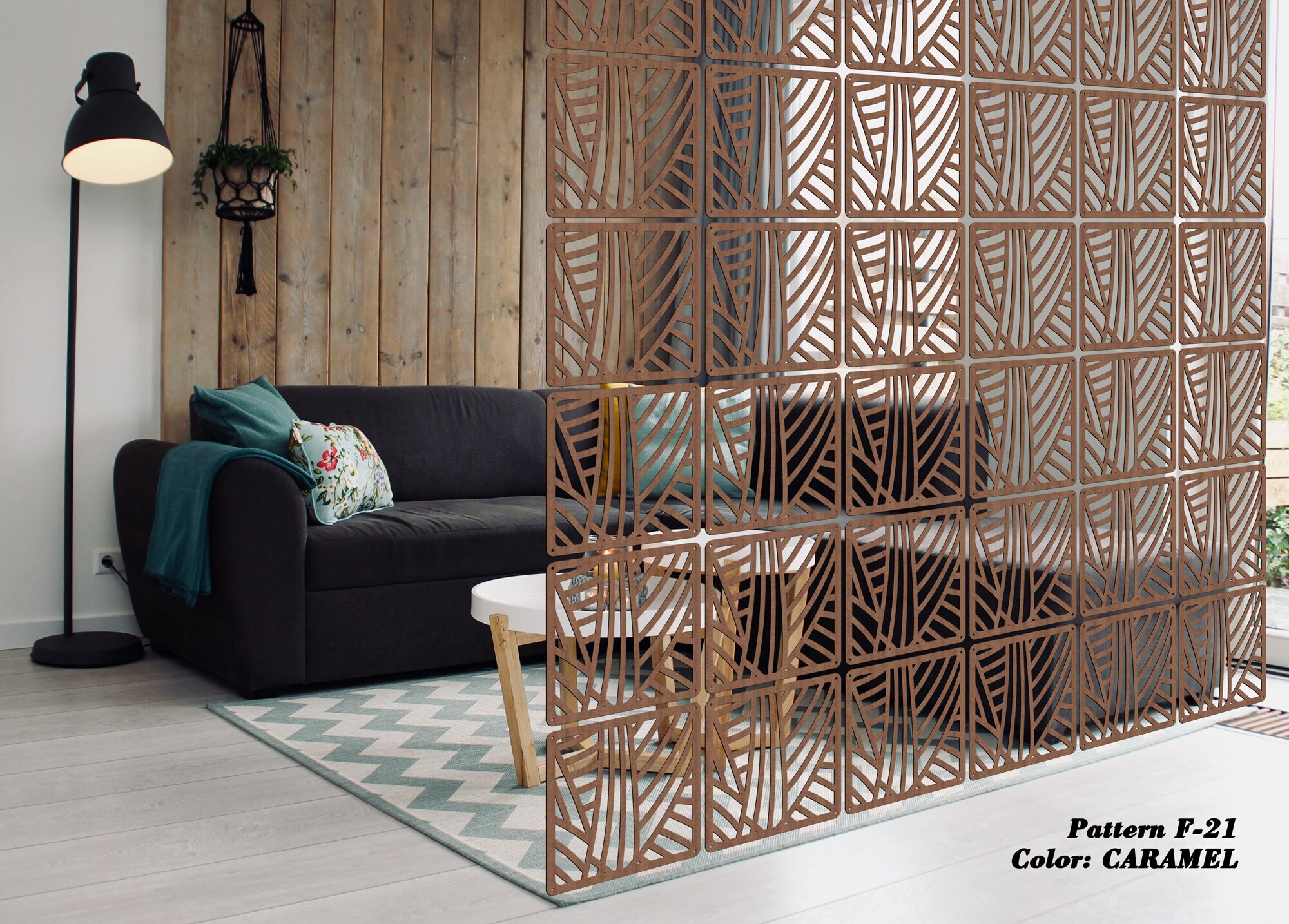 Room Separator, Wooden Hanging Room Divider Panels, Interior Partition ...