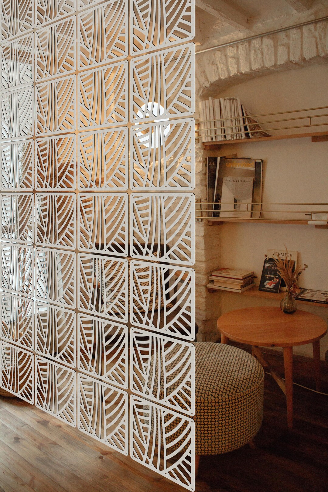 Room Separator, Wooden Hanging Room Divider Panels, Interior Partition ...